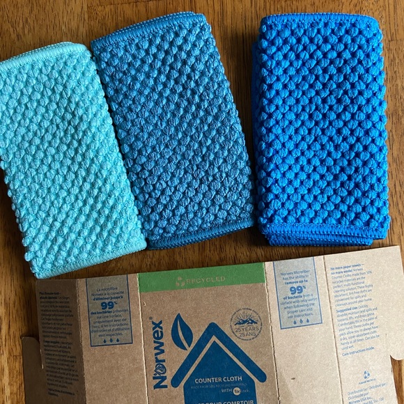 Norwex | Kitchen | Newnorwex Counter Cloth 3 Pack In Sea Mist Navy Blue ...